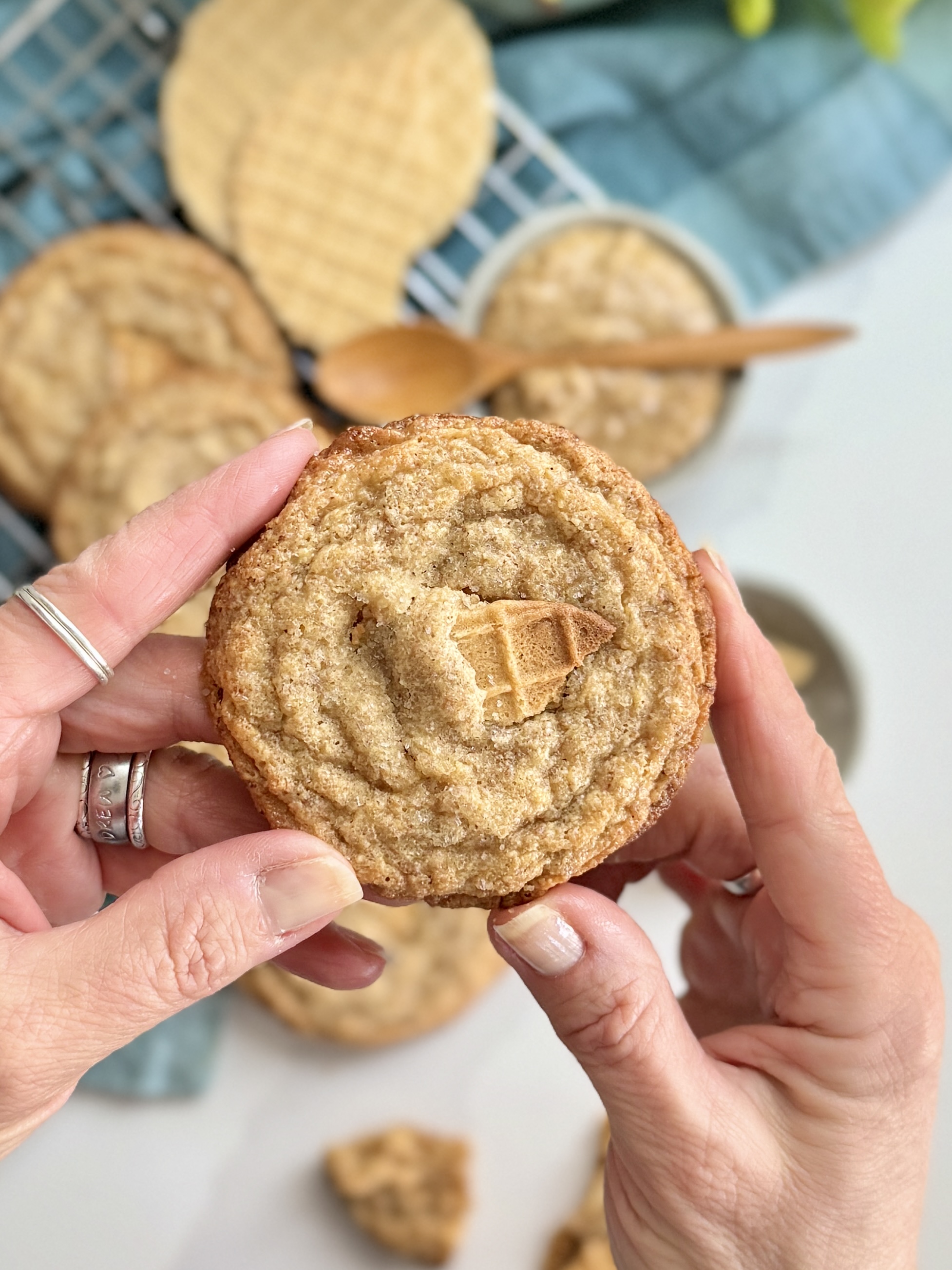 3-Ingredient Waffle Cone Granola Butter Cookies - Back Porch Paleo